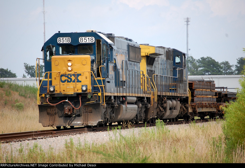 CSX SD-50 #8518 swithces the hot dog track adjacent to Collier Yard